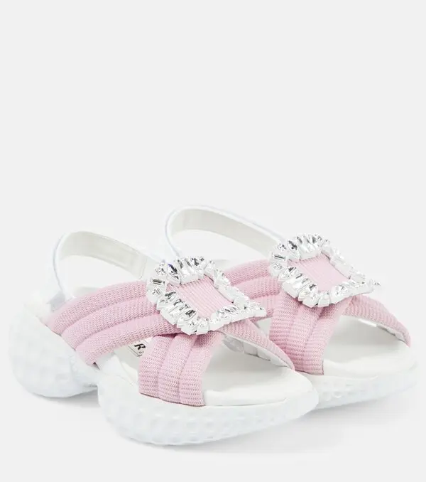 ROGER VIVIER Embellished Velco Fastening Sandals - Multicoloured