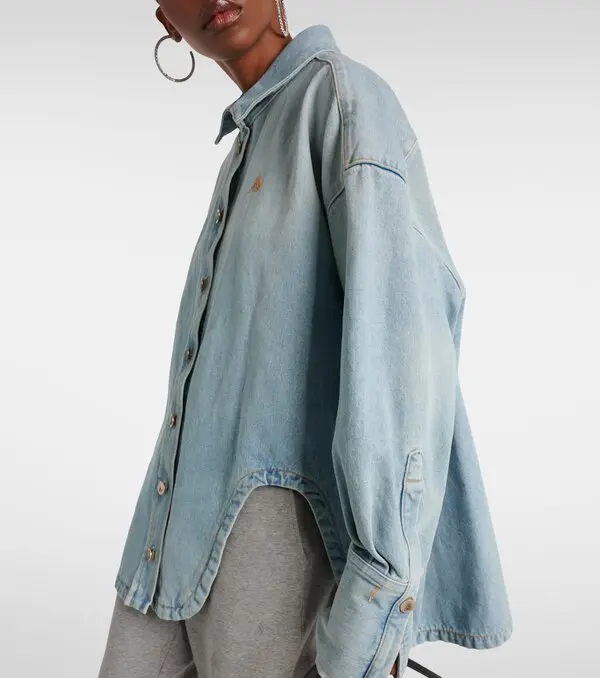 Attico Asymmetrical Denim Shirt - Blue
