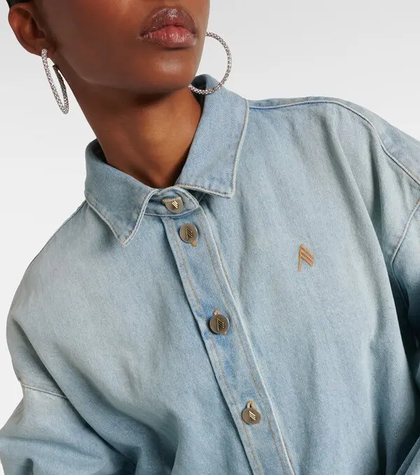 Attico Asymmetrical Denim Shirt - Blue