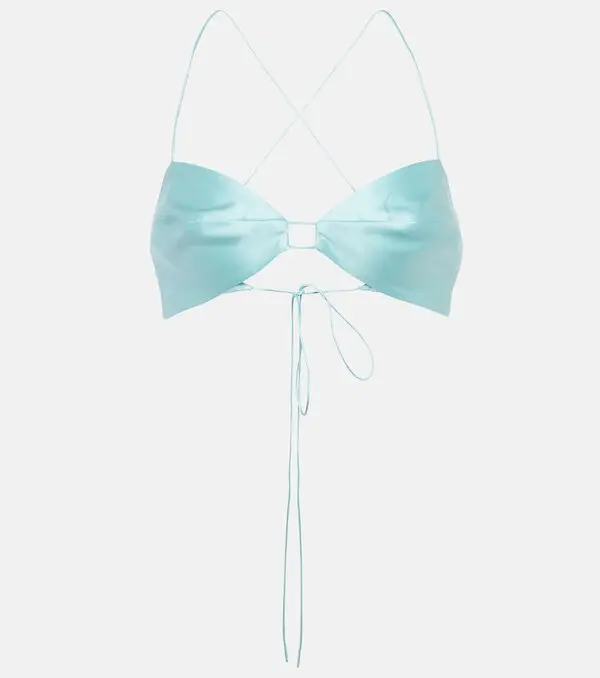 THE SEI Silk Bra Top - Blue