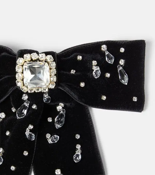 JENNIFER BEHR Alva Bow Embellished Velvet Barrette