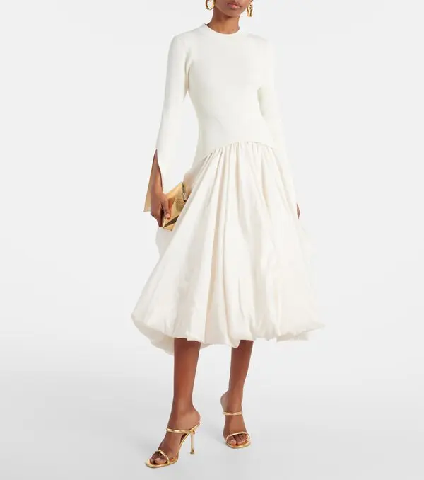 Simkhai Kenlie Taffeta-trimmed Midi Dress - Black
