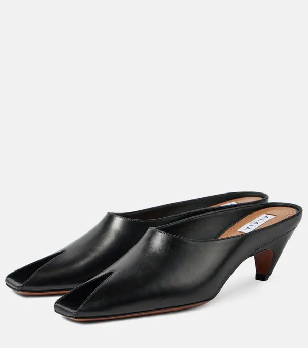 Alaïa Leather Pointed Toe Mules