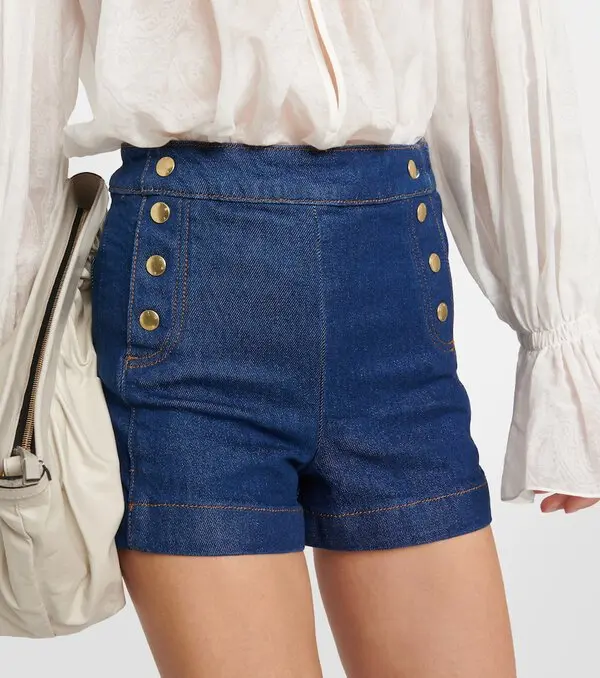 FRAME Sailor High-rise Denim Shorts