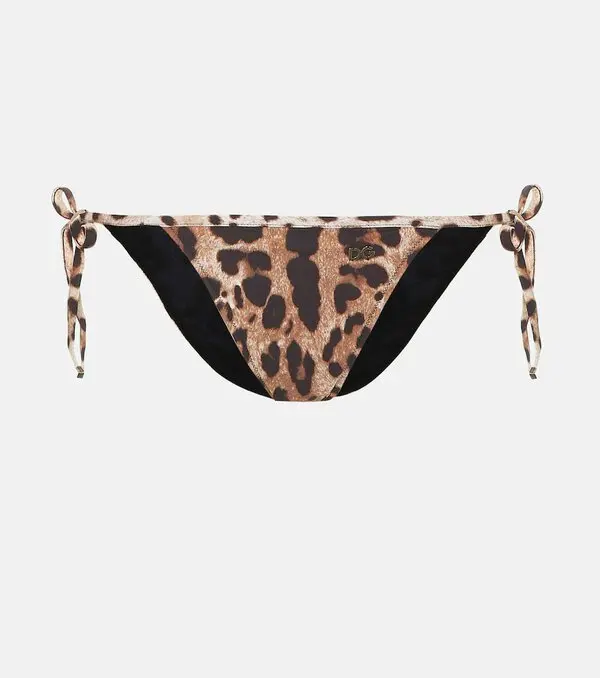 Dolce & Gabbana Leopard-printed Bikini Bottoms - Brown
