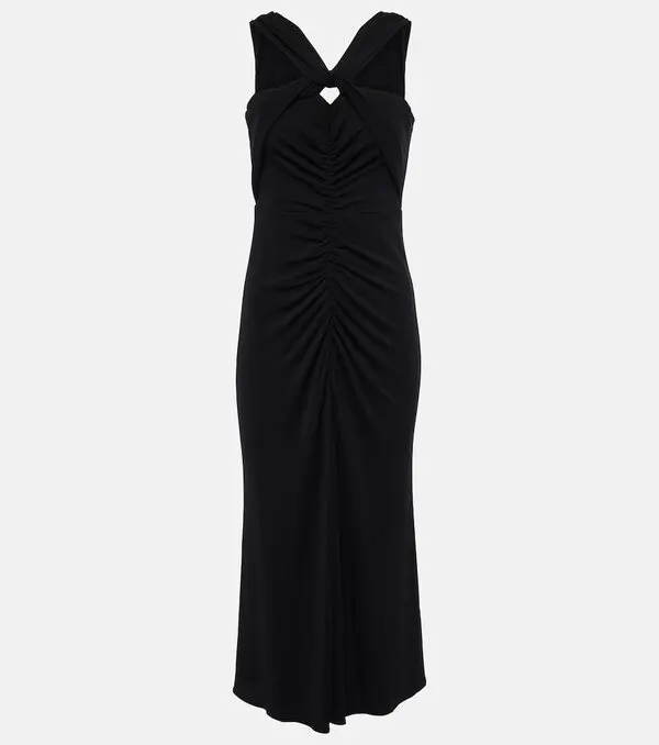 Diane Von Furstenberg Neely Halterneck Jersey Midi Dress - Black