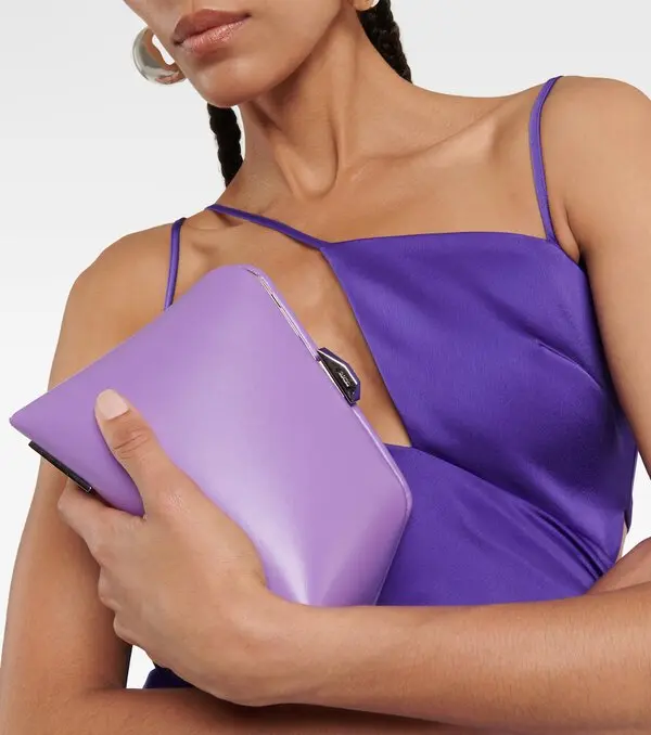 Attico Midnight Mini Embellished Leather Clutch
