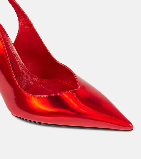 Attico Cheope Leather Slingback Pumps - Red