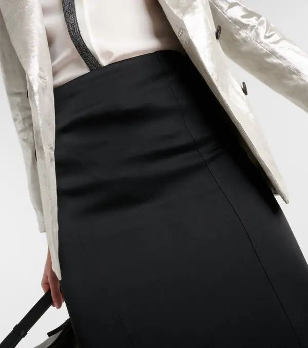 Brunello Cucinelli Satin Maxi Skirt