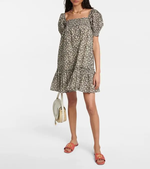 Tory Burch Floral Smocked Minidress