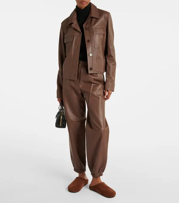 JOSEPH Leather Sweatpants