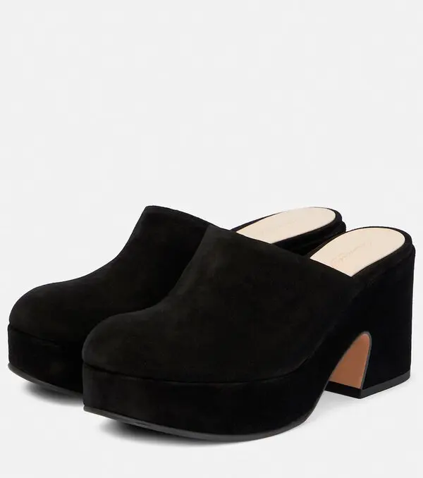 GIANVITO ROSSI Suede Platform Clogs