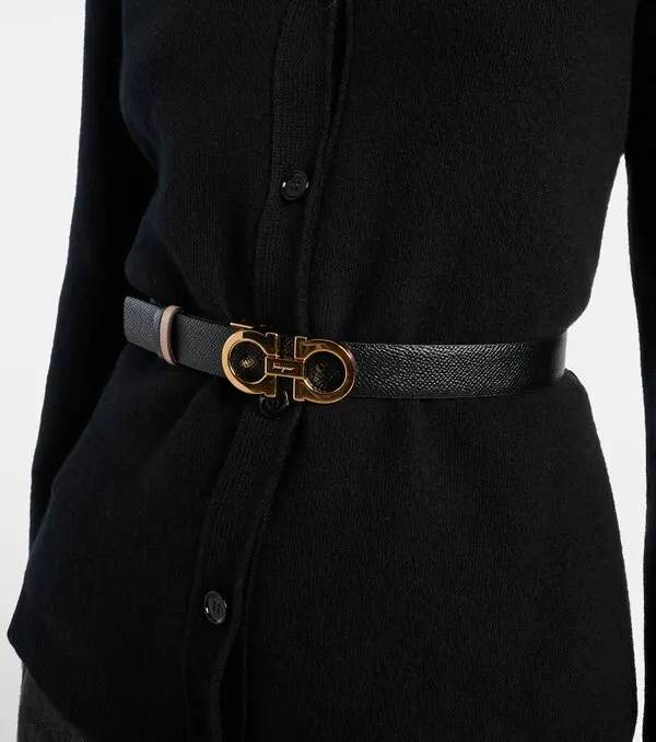 FERRAGAMO Reversible Gancini Leather Belt