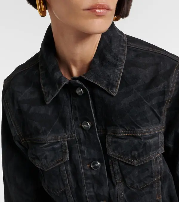 GANNI Printed Denim Jacket