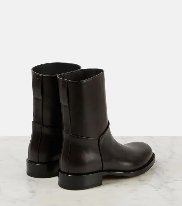 THE ROW Nobilis Leather Ankle Boots