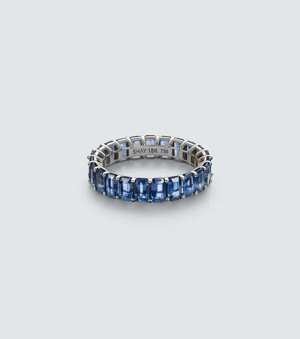 Shay Jewelry 18kt White Gold Sapphire Eternity Ring - Silver