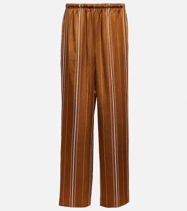 Vince High-rise Striped Pants - Brown
