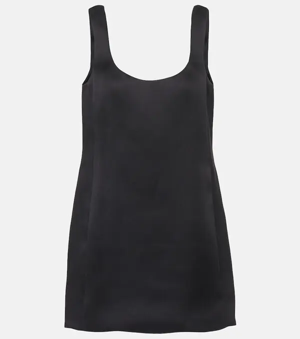 Khaite Pranta Silk Satin Mini Dress - Black