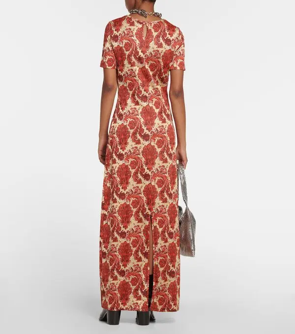 Rabanne Jersey Grunge Tapestry Maxi Dress