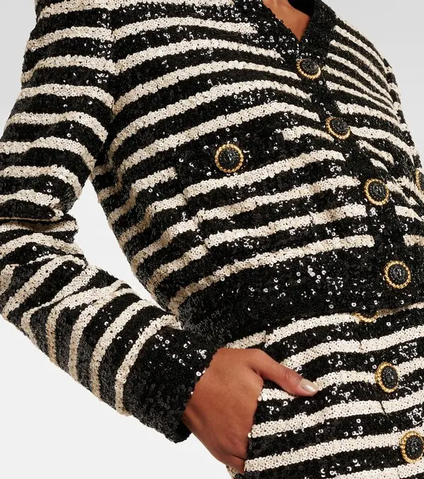 Balmain Sequined Striped Jacket