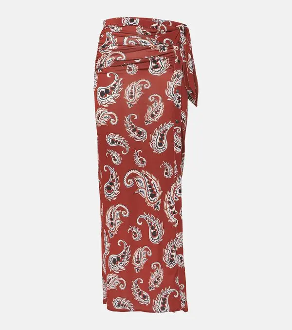 Rabanne Paisley Jersey Maxi Skirt - Red