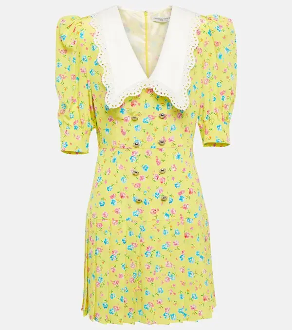 Alessandra Rich Floral Silk Minidress - Multicoloured