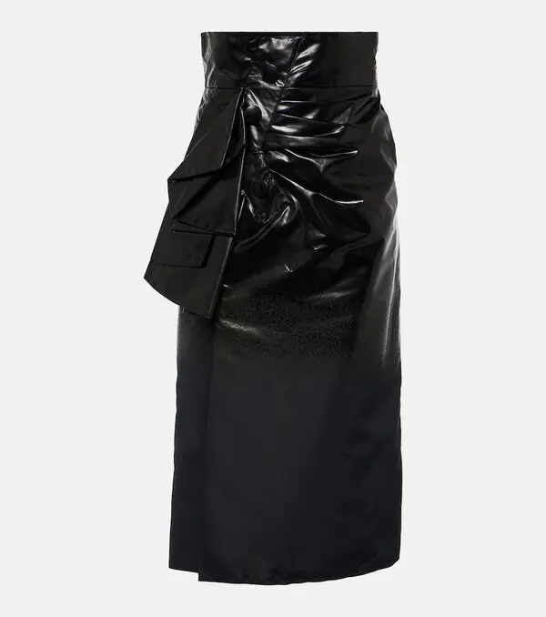 MAISON MARGIELA High-rise Draped Midi Skirt - Black