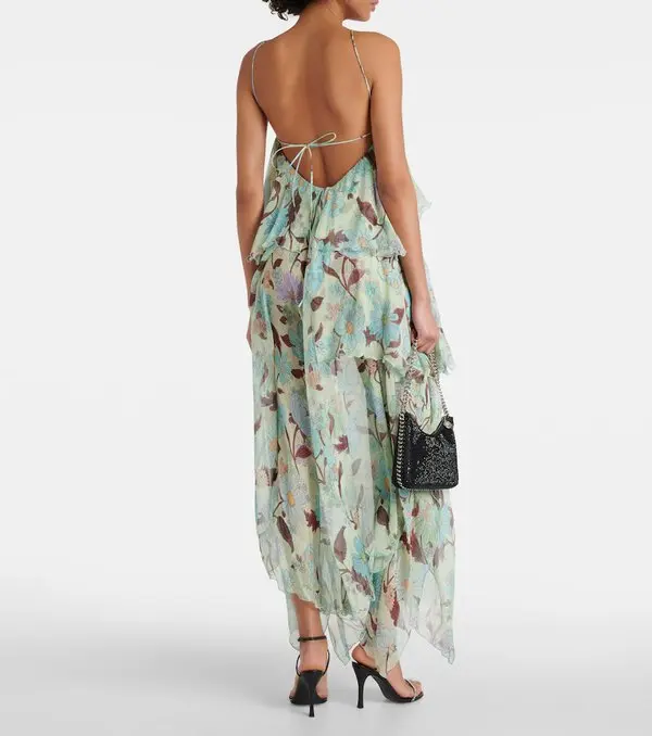 Stella McCartney Tiered Printed Silk Maxi Dress