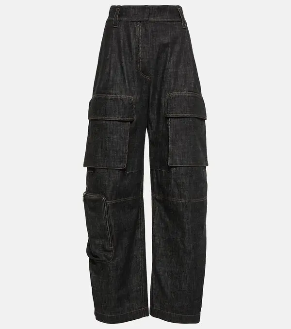 Brunello Cucinelli High-rise Cargo Denim Pants - Black