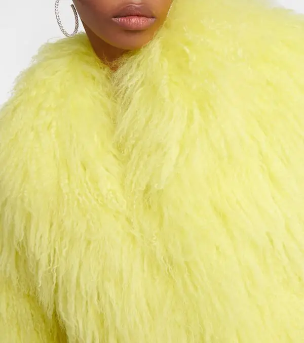 Attico Faux Fur Cropped Coat