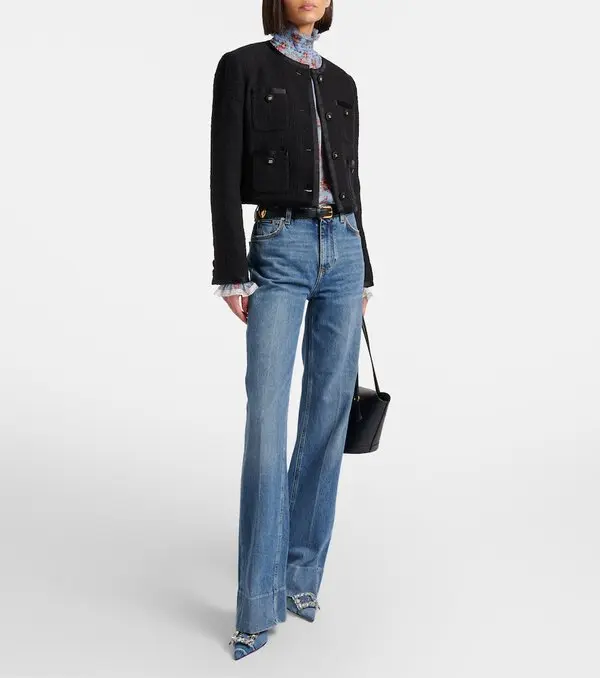 Dolce & Gabbana Embellished Denim Pointed Toe Pumps