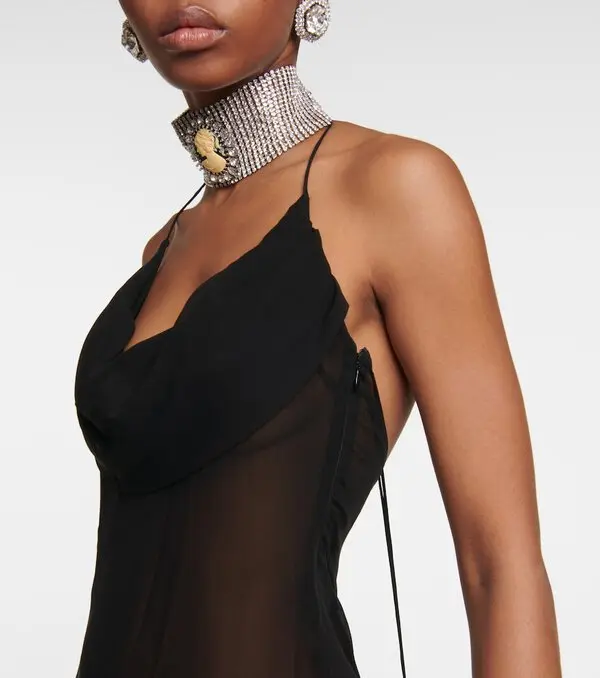 Alessandra Rich Silk Georgette Gown