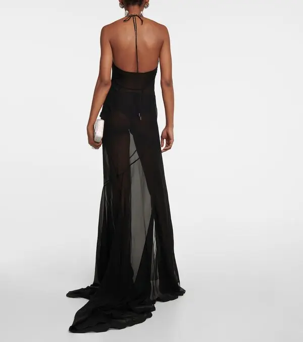 Alessandra Rich Silk Georgette Gown