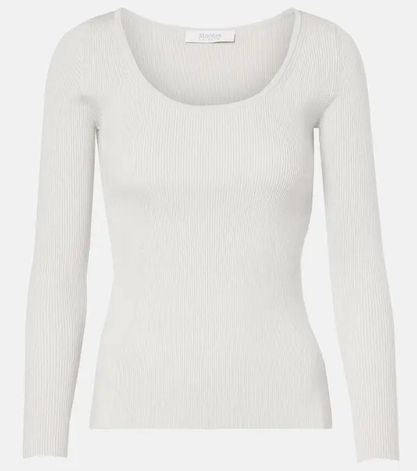 Max Mara Ondina" Lame Top - Grey