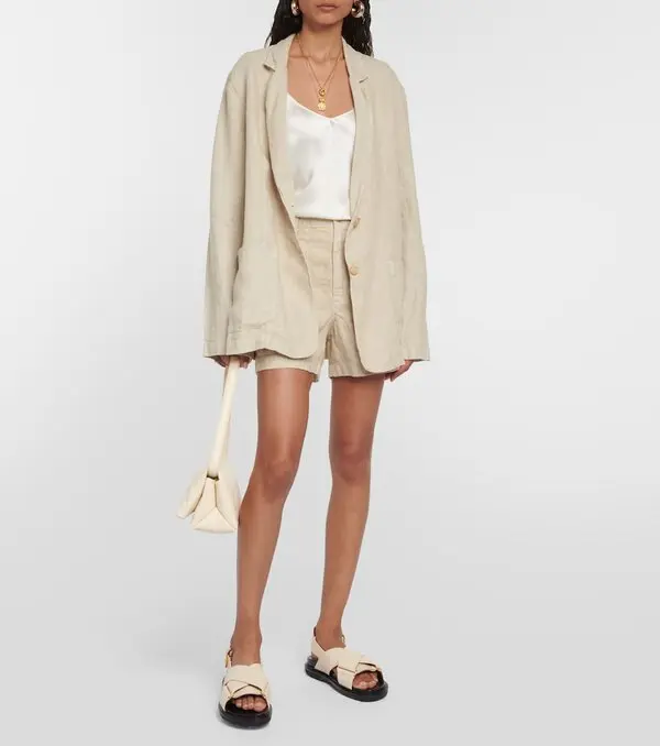 Velvet By Graham & Spencer Fallon Linen Shorts - Beige