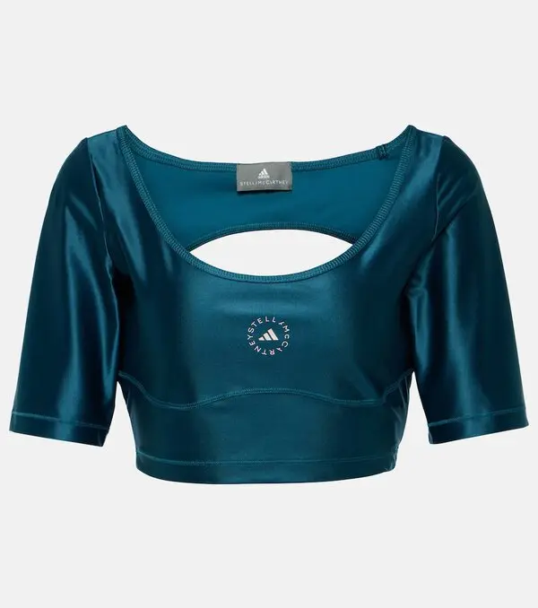 Adidas By Stella McCartney Cropped Technical Top - Grey