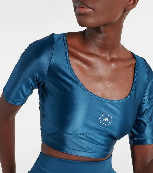 Adidas By Stella McCartney Cropped Technical Top - Grey