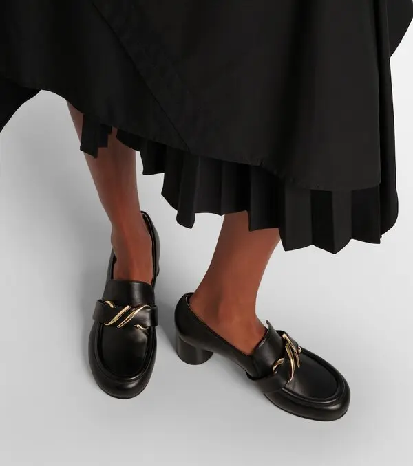 Proenza Schouler Monogram Leather Loafer Pumps