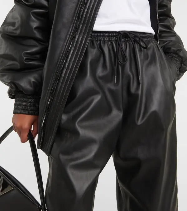 Wardrobe.NYC Lamb Leather Drawstring Track Pants