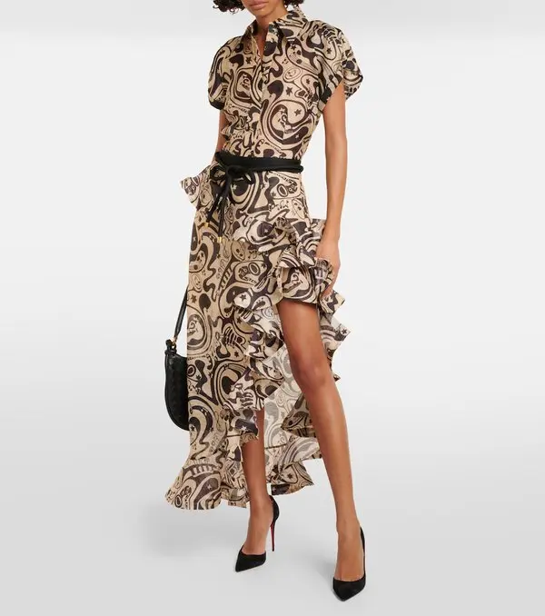 Zimmermann Matchmaker Printed Linen And Silk Blend Blouse