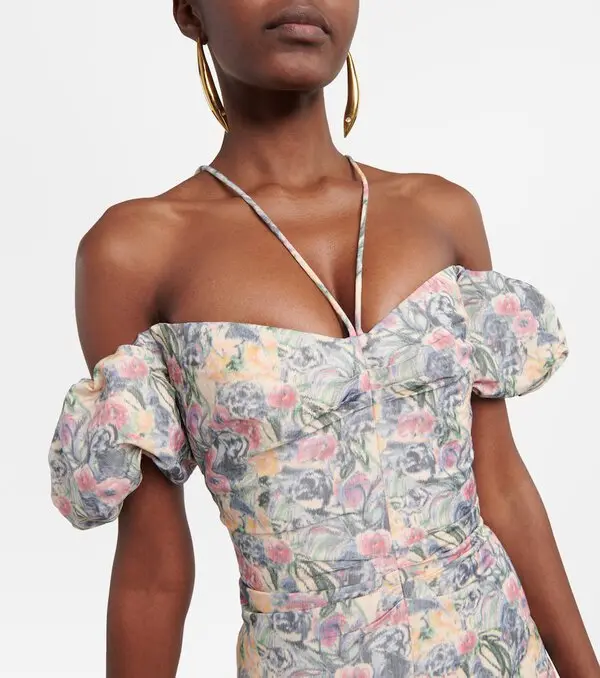 MARKARIAN Ruched Off-the-shoulder Midi Dress