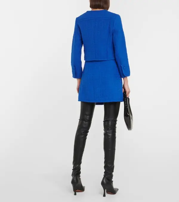 Proenza Schouler Cropped Textured Tweed Jacket