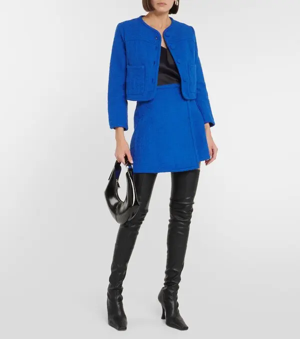 Proenza Schouler Cropped Textured Tweed Jacket