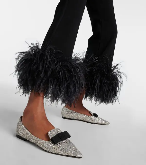 JIMMY CHOO Gala Glitter Ballet Flats