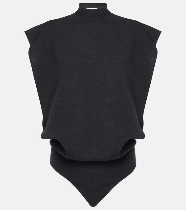 Alaïa Wool Bodysuit - Black