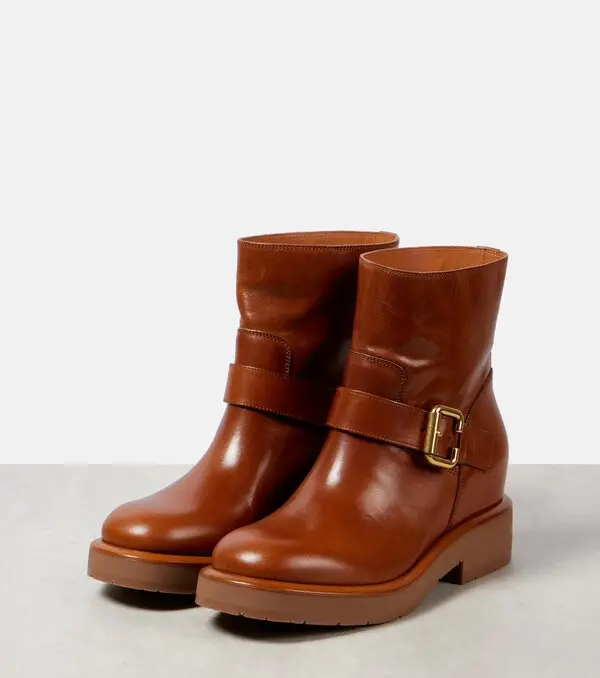 Chloé Coddington Leather Biker Boots