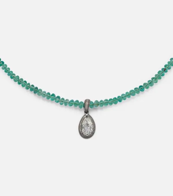 KAMYEN 18kt Gold Choker With Emeralds And Diamonds