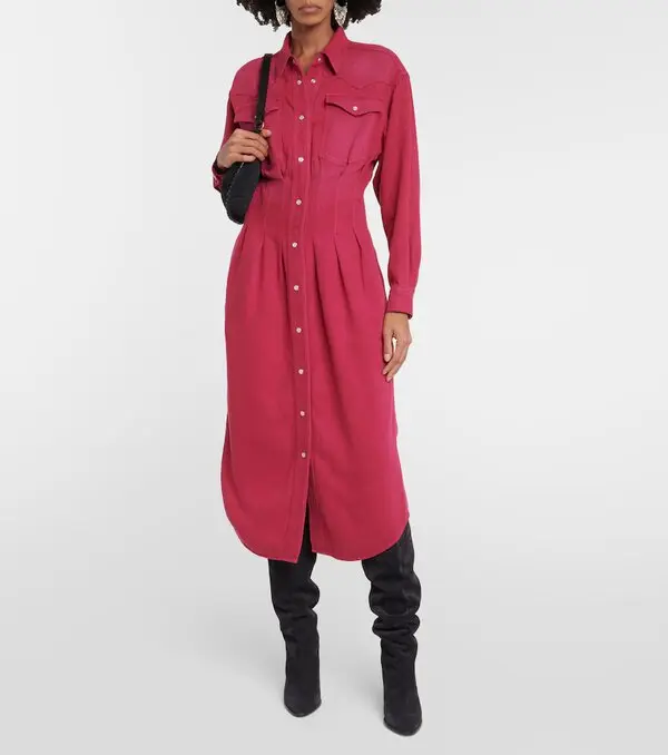MARANT ETOILE Tencel Midi Shirt Dress