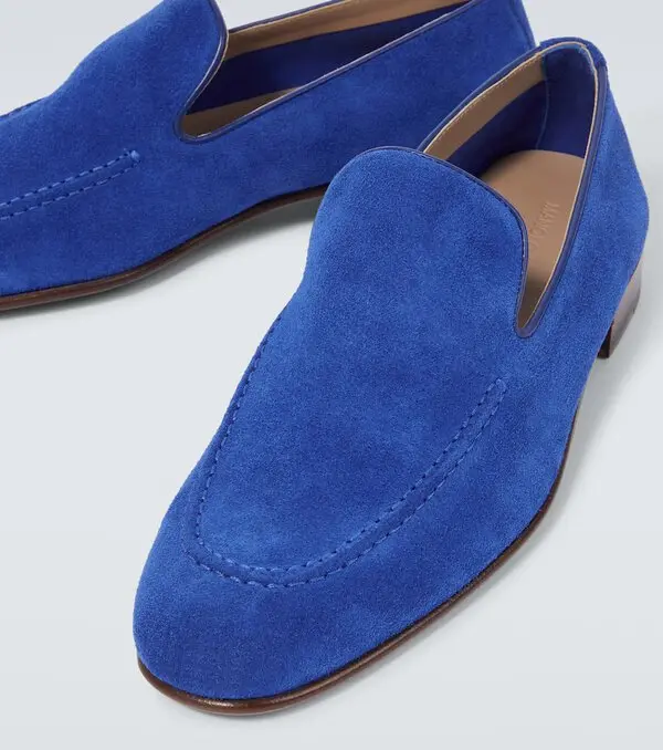 Manolo Blahnik Truro Suede Loafers - Blue