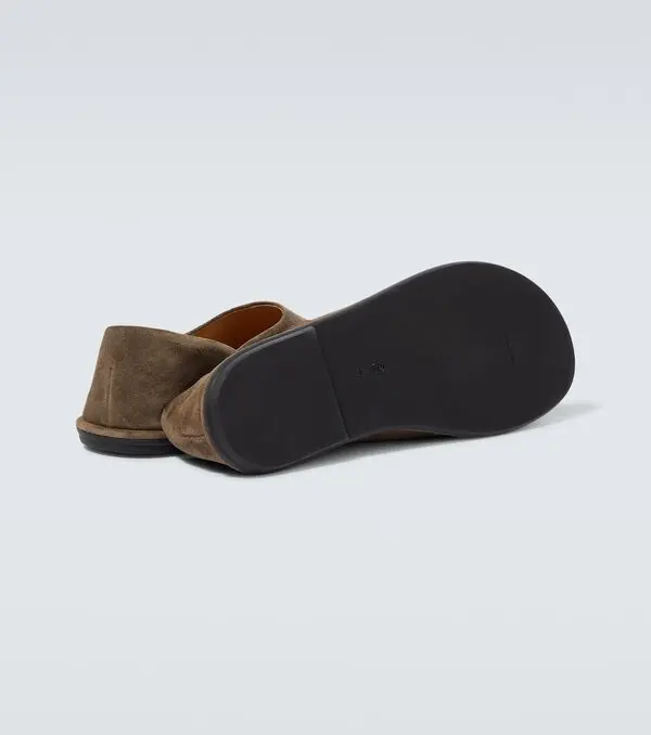 THE ROW Canal Suede Flats Ash - Grey